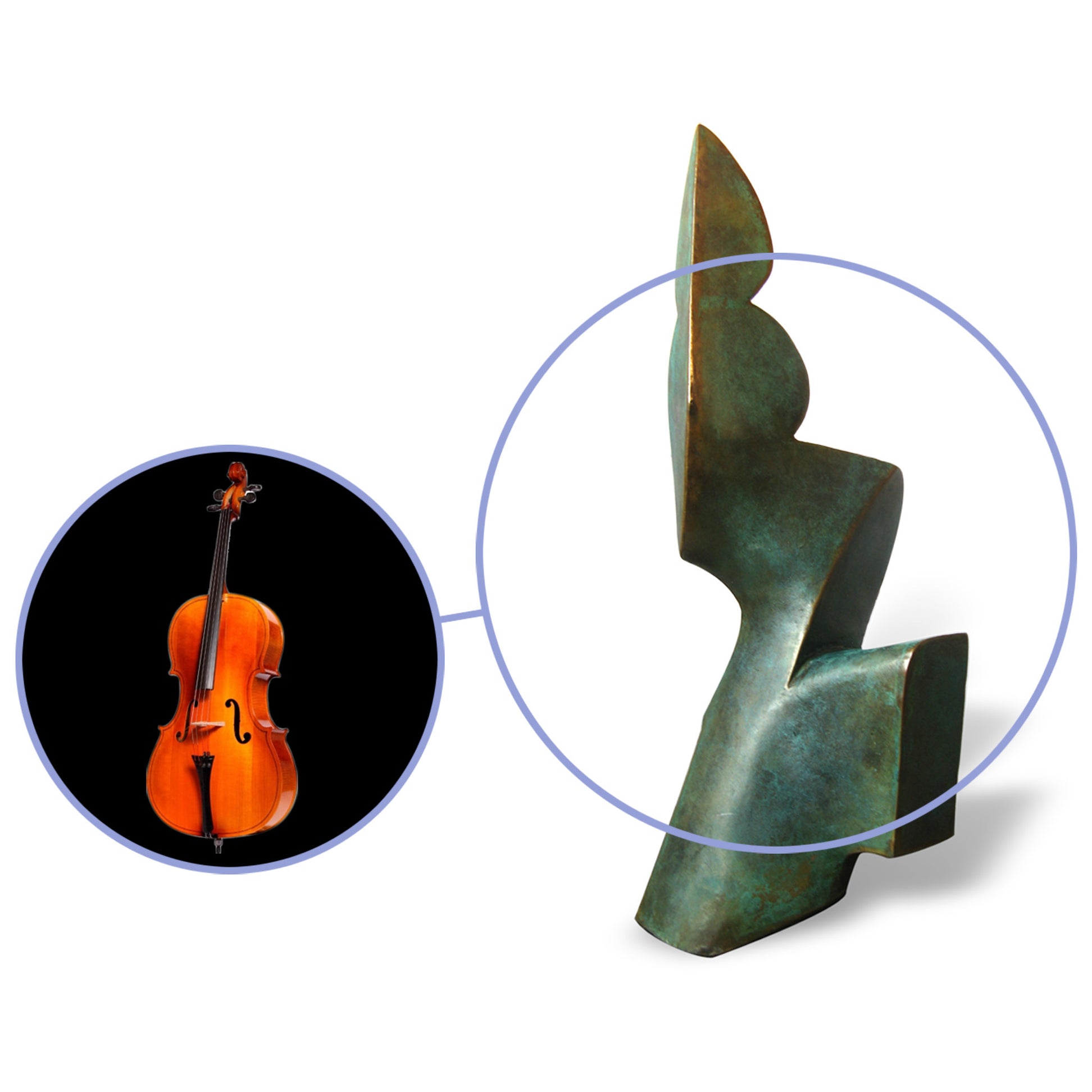 Cello – Abstract bronze sculpture by Stephen Williams – Stephen W Sculpture